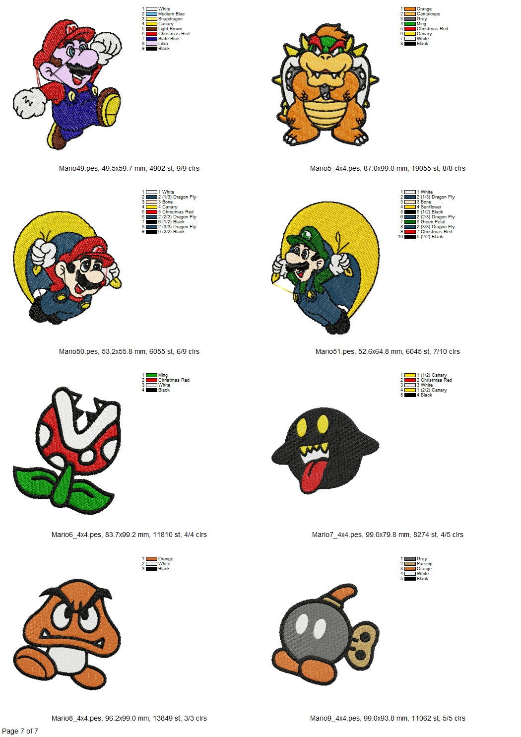 Super Mario Machine Embroidery Designs 56 Designs Mario - Etsy UK