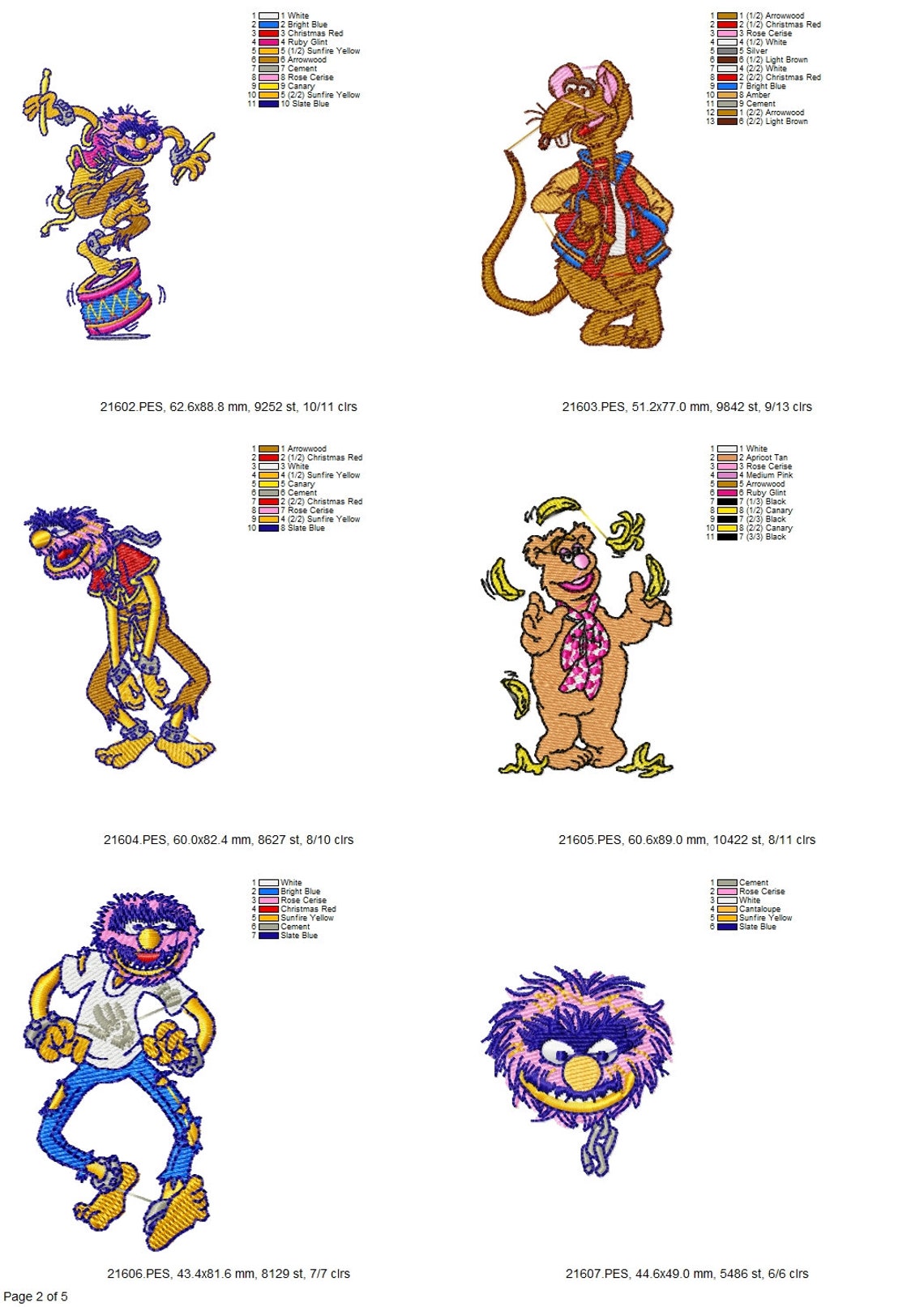 Muppets Machine Embroidery Files 27 Designs 4 Inch Hoop - Etsy