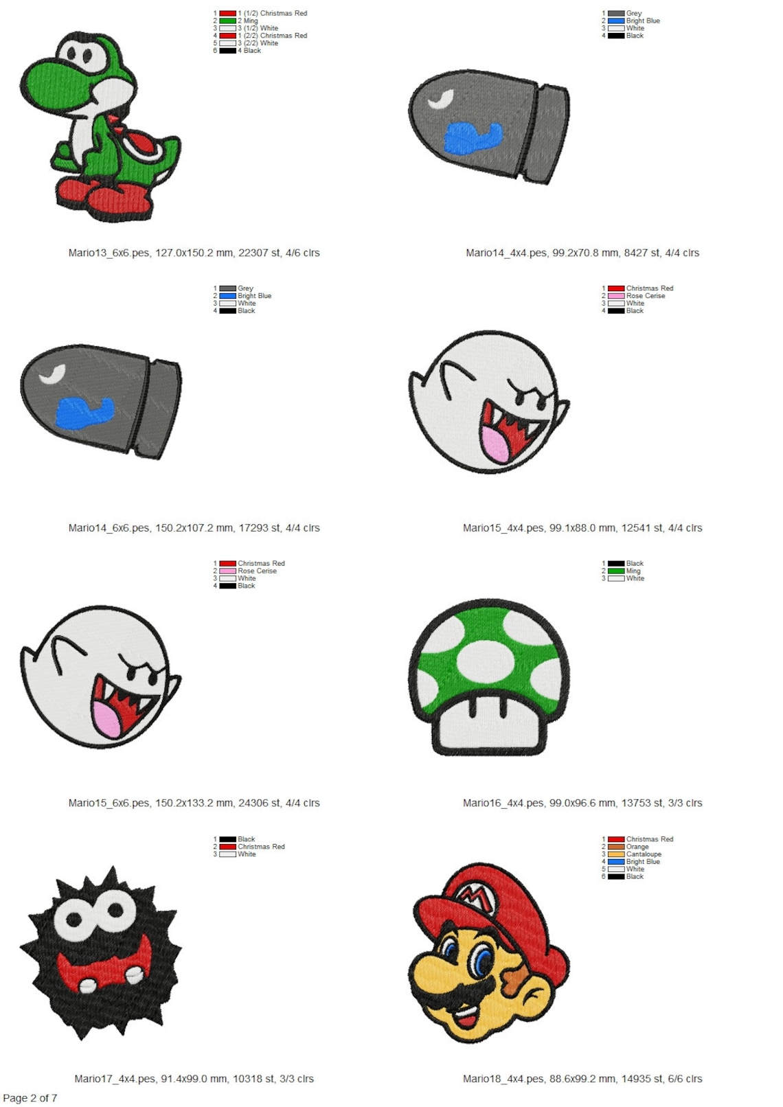 Super Mario Machine Embroidery Designs 56 Designs Mario - Etsy