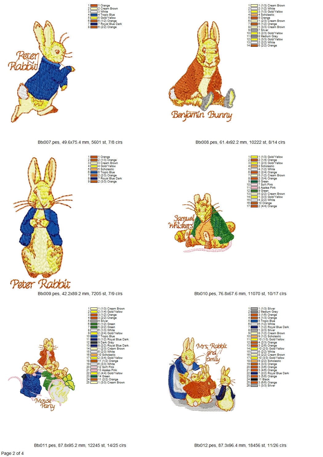 Beatrix Potter Machine Embroidery, 20 Designs, Peter Rabbit, Storybook ...