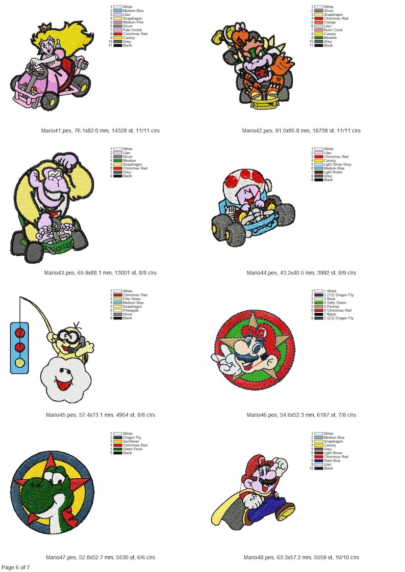 Super Mario Machine Embroidery Designs 56 Designs Mario | Etsy