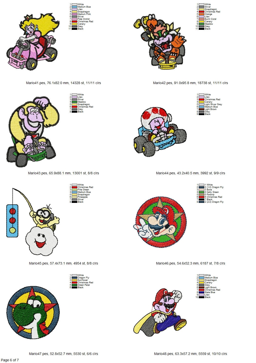 Super Mario Machine Embroidery Designs 56 Designs Mario | Etsy