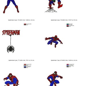Spiderman Machine Embroidery Files, 13 Designs, Superhero Embroidery ...