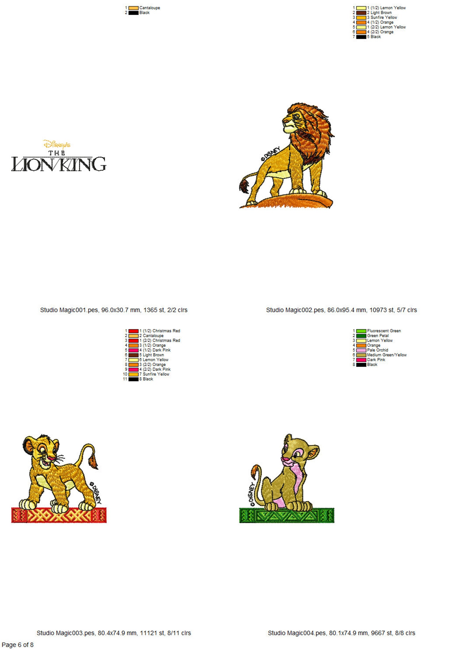 Lion King Machine Embroidery Files 31 Designs Instant - Etsy