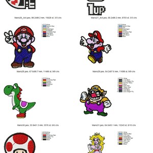 Super Mario Machine Embroidery Designs, 56 Designs, Mario Embroidery ...