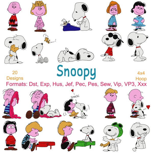 Snoopy Embroidery - Etsy