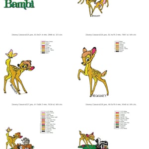 Bambi Machine Embroidery Files, 12 Designs, Bambi Embroidery, Thumper ...