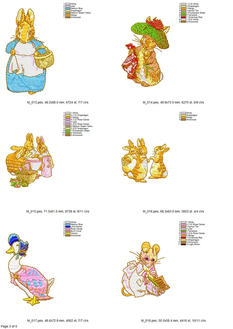 Peter Rabbit Machine Embroidery 30 Designs Beatrix Potter - Etsy Australia