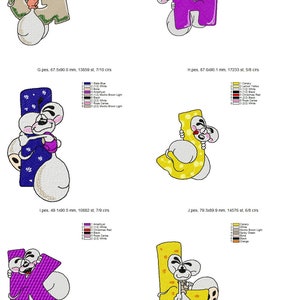Diddl Mouse Alphabet Machine Embroidery, 26 Designs, Diddlina, Children ...