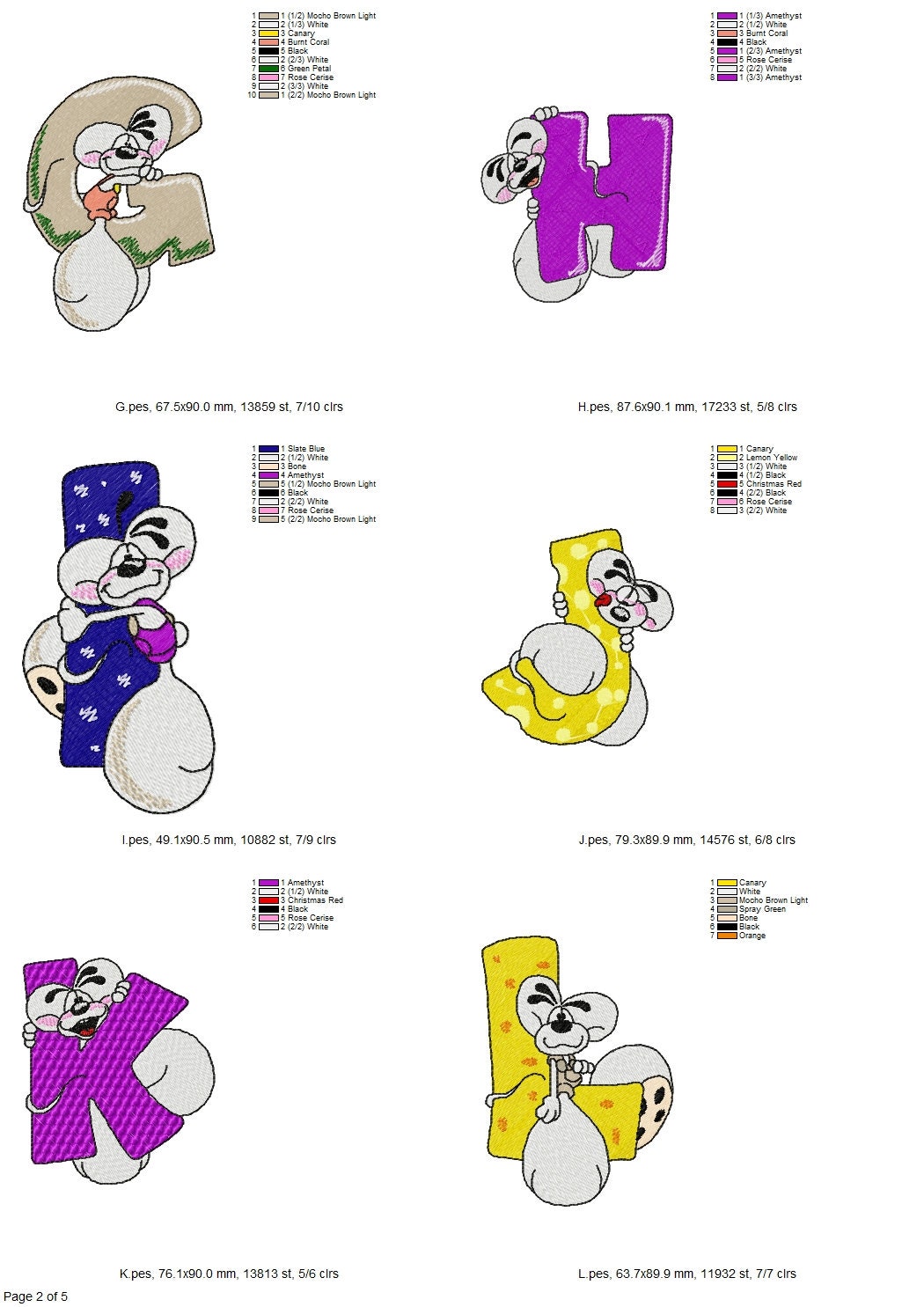 Diddl Mouse Alphabet Machine Embroidery, 26 Designs, Diddlina, Children ...