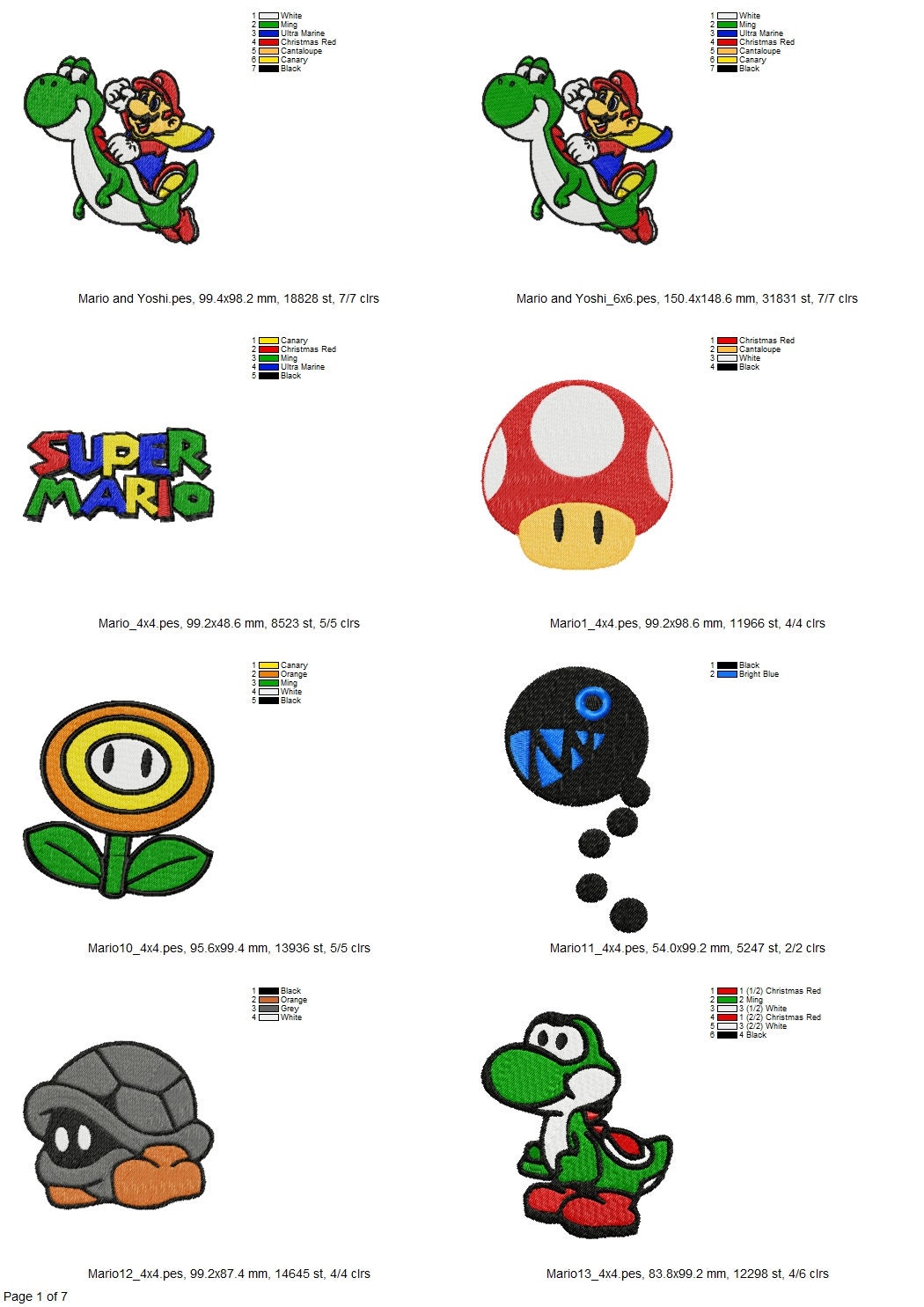 Super Mario Machine Embroidery Designs 56 Designs Mario - Etsy