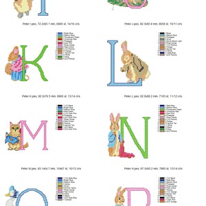 Peter Rabbit Cross Stitch Alphabet Machine Embroidery, 26 Designs ...