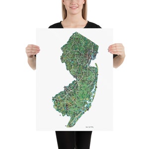 Hand-drawn New Jersey Map Poster - Etsy