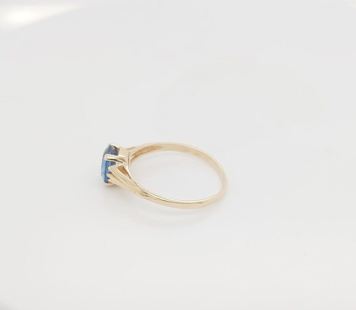 10k Yellow Gold Ring With London Blue Topaz Birthstone - Etsy