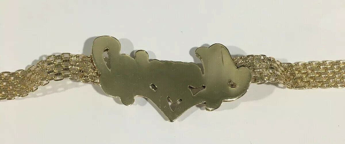 14k Yellow Gold Maria Nameplate Diamond Bracelet - Etsy