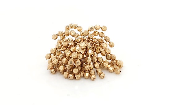 14k Yellow Gold Vintage Bead String Women's Ring - Gem