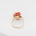 18k Yellow Gold Vintage Rose Shape Coral Flower Ring - Etsy
