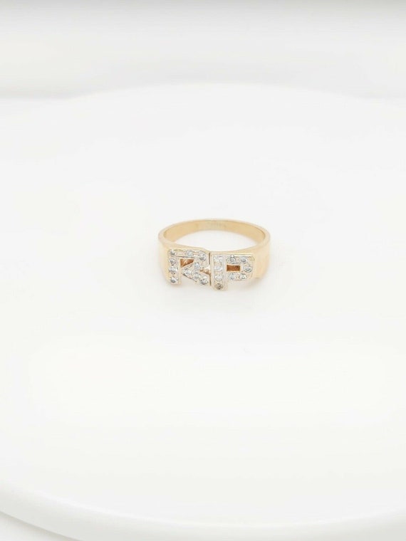 14k Yellow Gold Initial RP Diamond Ring - Gem