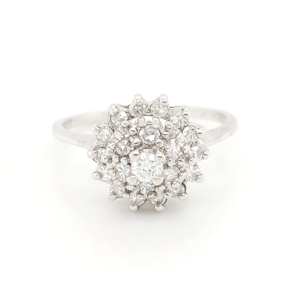 Flower Shape Diamond Ring - Etsy