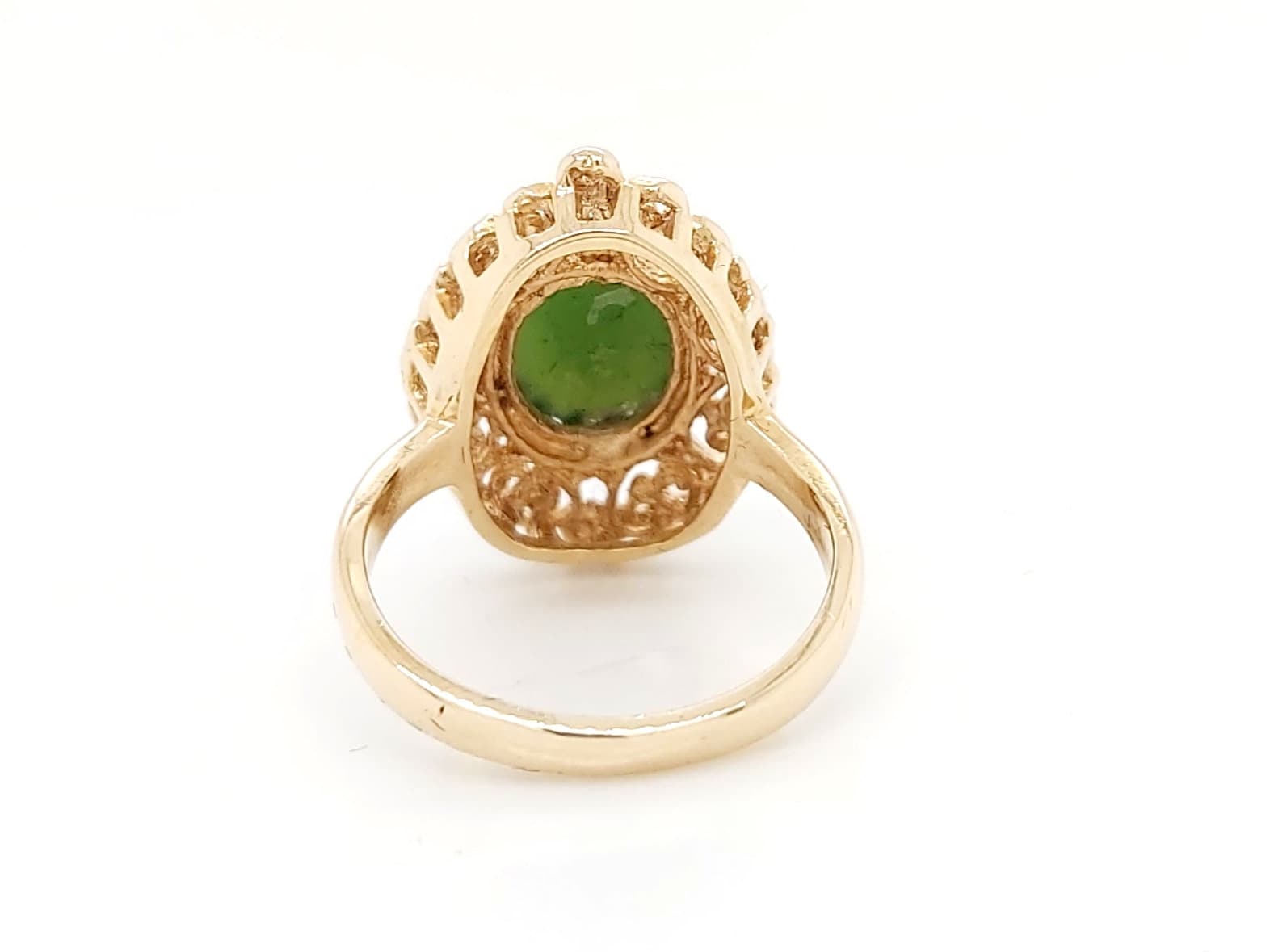 14k Yellow Gold Vintage Women's Ring With Jade Stone - Etsy