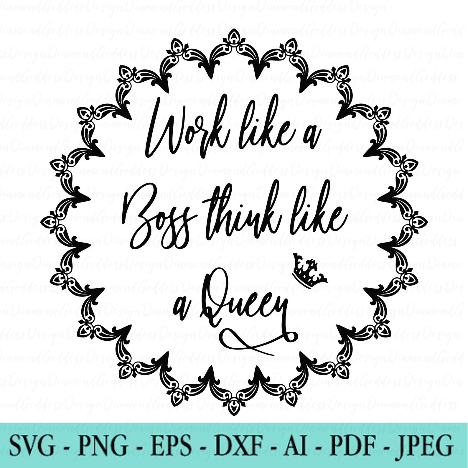 Work Like a Boss Think Like a Queen SVG Women Empowerment - Etsy