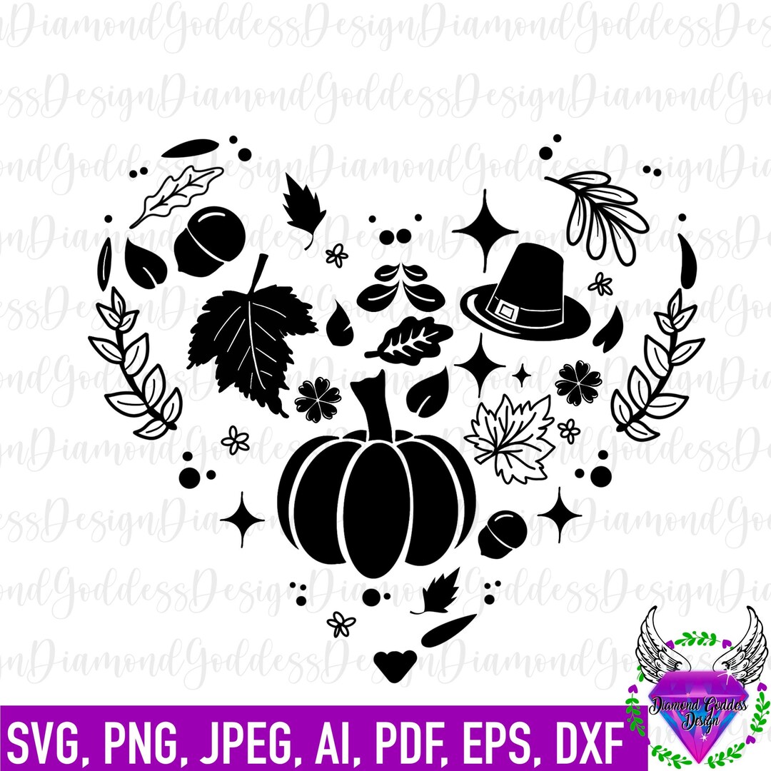 Fall Leaves Heart SVG, Heart SVG, Pumpkin SVG, Fall Shirt, Thanksgiving ...