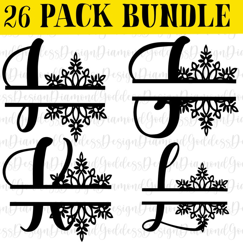 Split Monogram SVG Christmas Split Monogram Frame Alphabet | Etsy