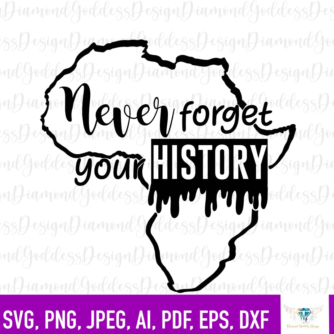 Never Forget Your History SVG, Africa Svg, Black History, Remember Your ...