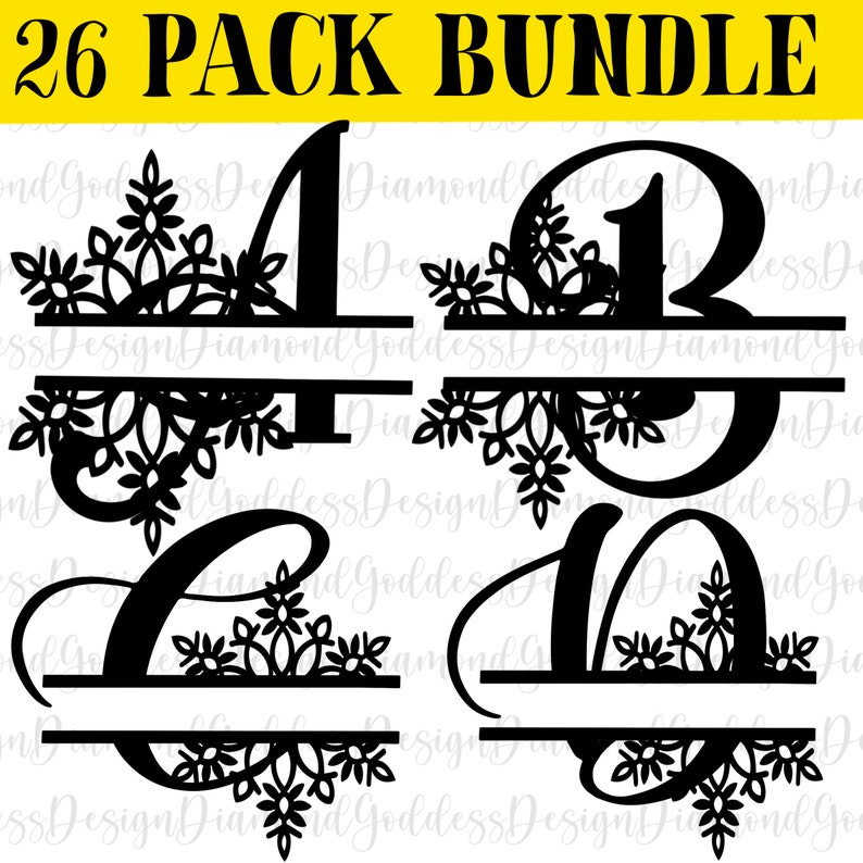 Split Monogram SVG Christmas Split Monogram Frame Alphabet - Etsy