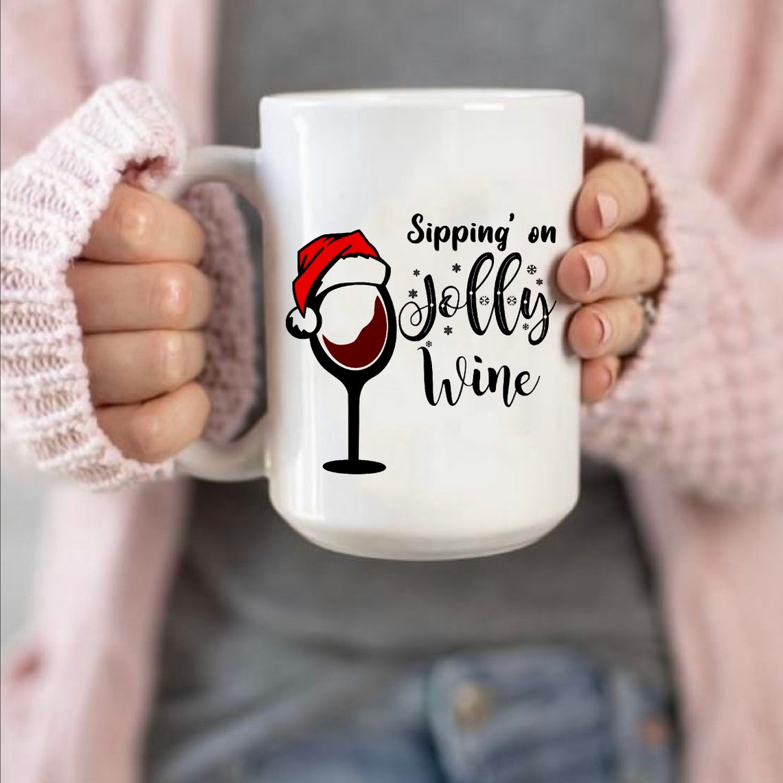 Sippin on Jolly Wine Svg Merry Christmas Wine Svg Wine - Etsy