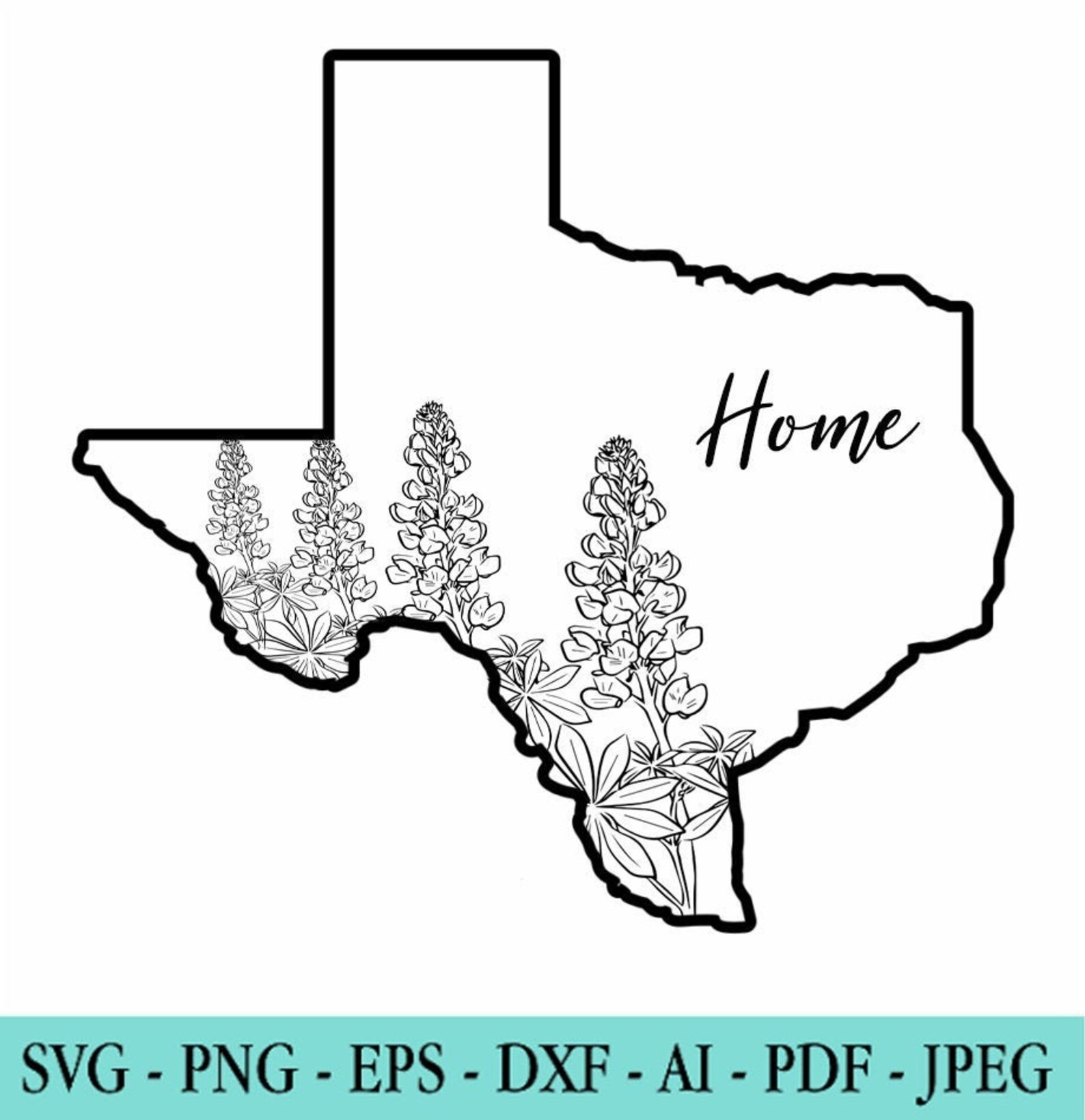 Texas state svg Map home State SVG DxF EpS Quote SVG | Etsy