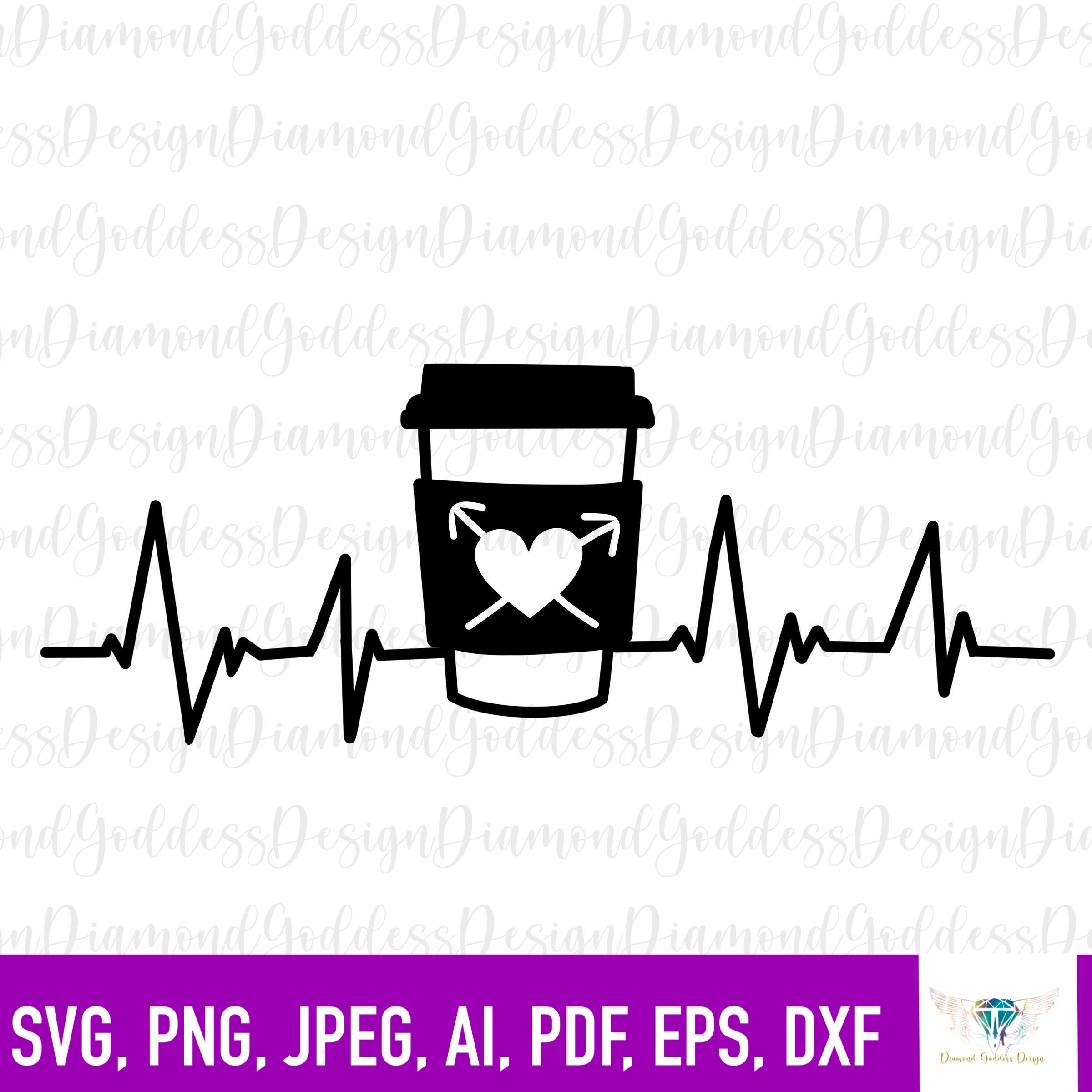 Coffee Heartbeat Svg Mom Life Svg Super Mom Svg Coffee | Etsy