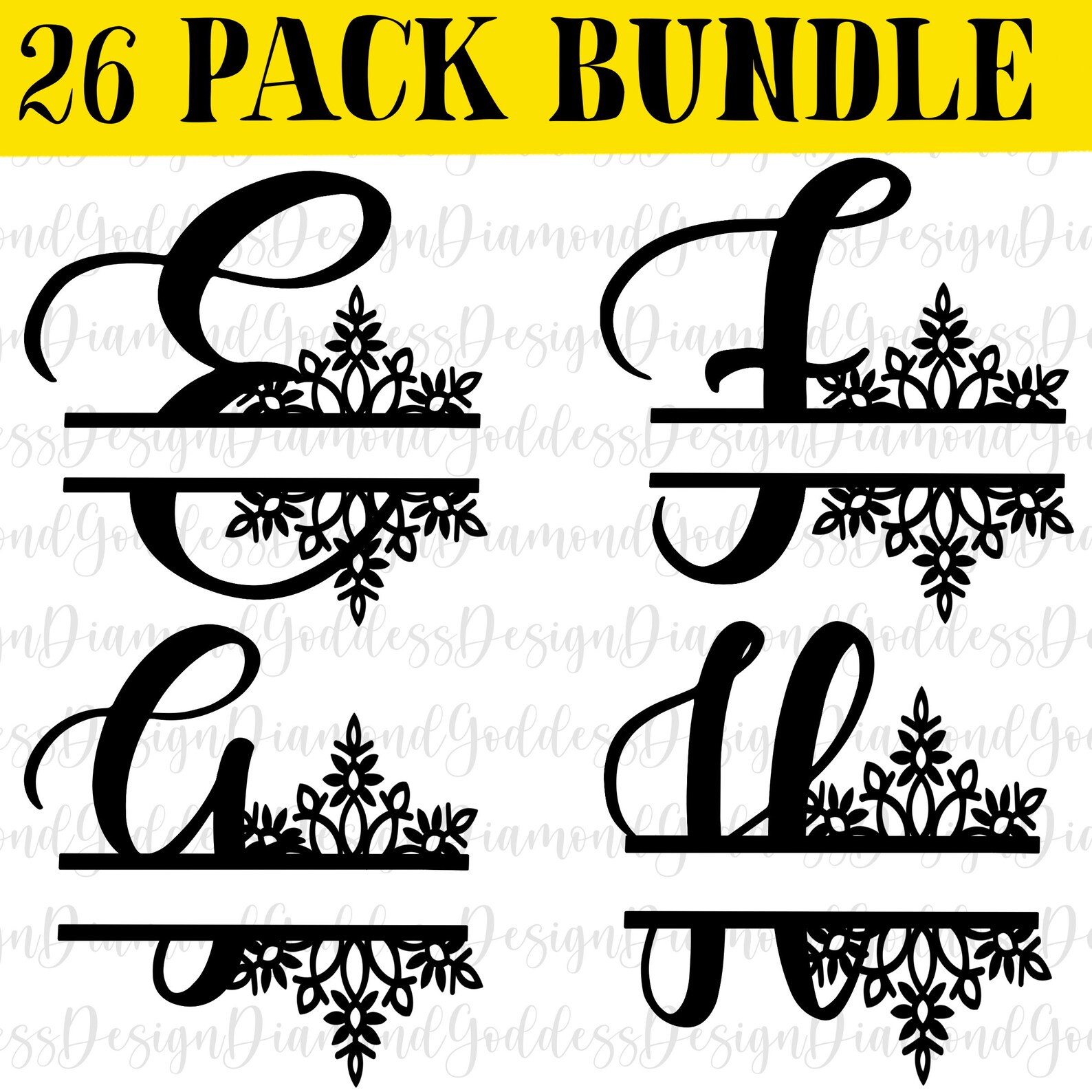 Split Monogram SVG Christmas Split Monogram Frame Alphabet - Etsy