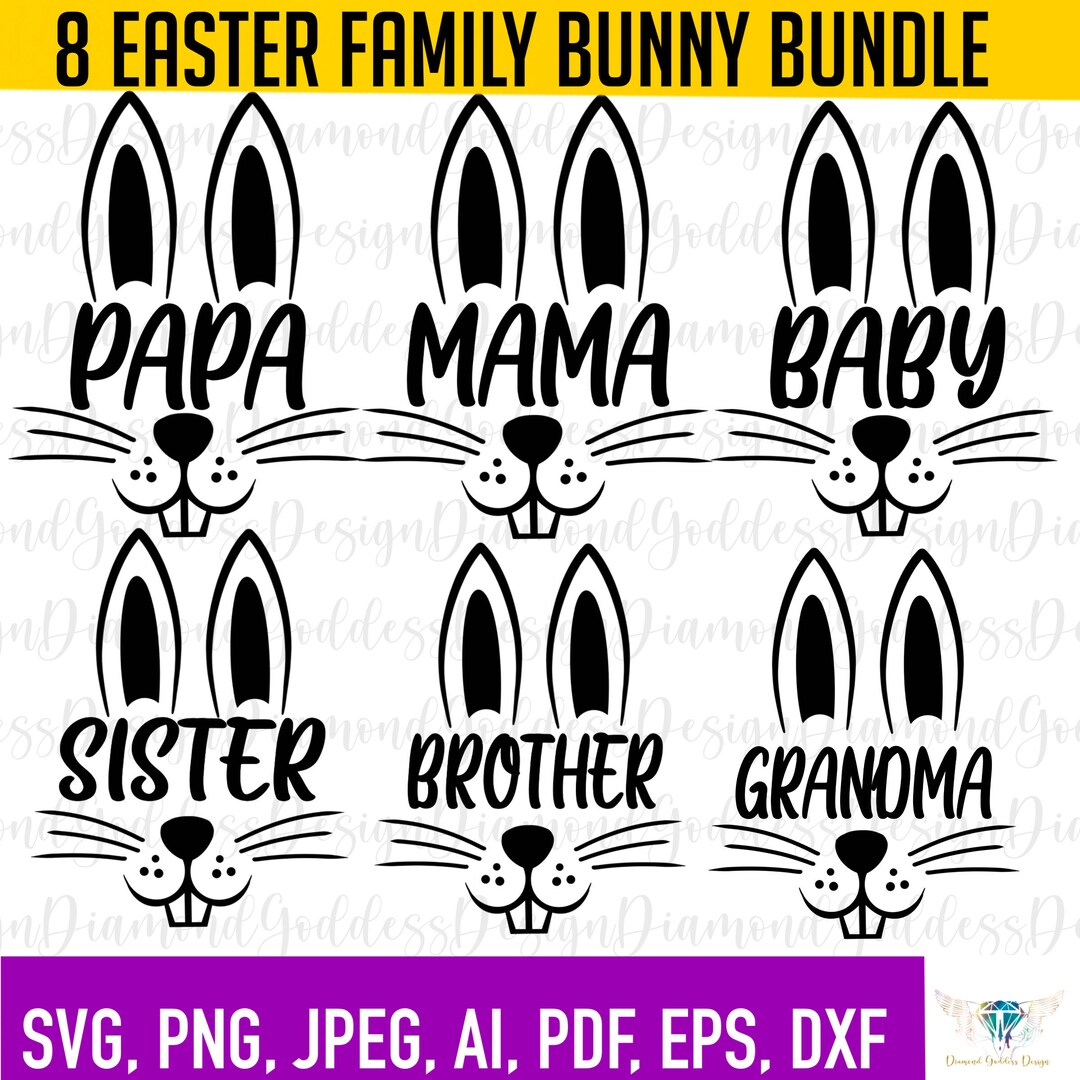 Easter Family Bunny SVG Bundle, Mama Bunny Svg, Easter SVG Bundle ...