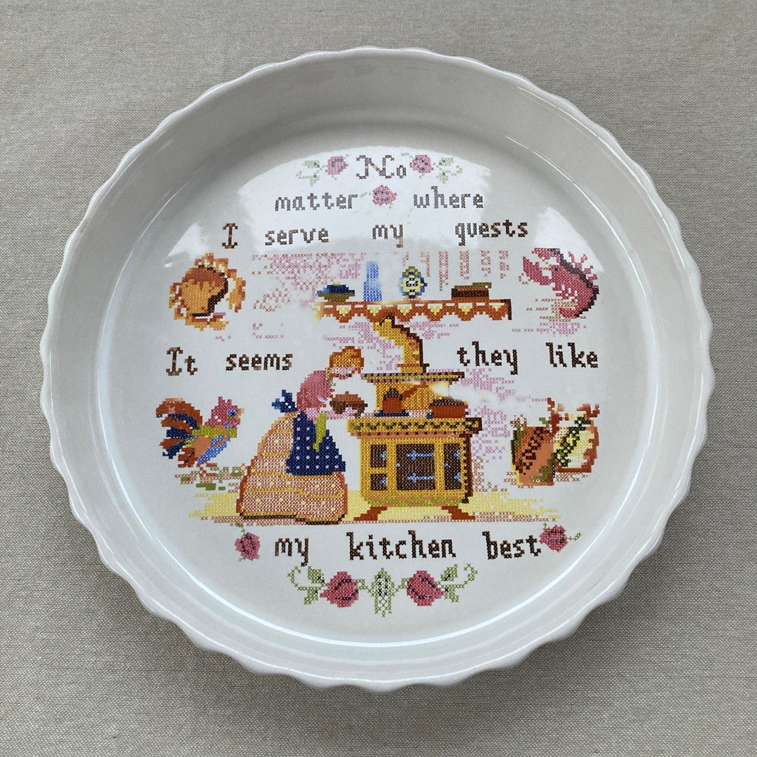 Poole Pottery Large Flan Dish Sampler Series White Glazed Quiche Motto ...