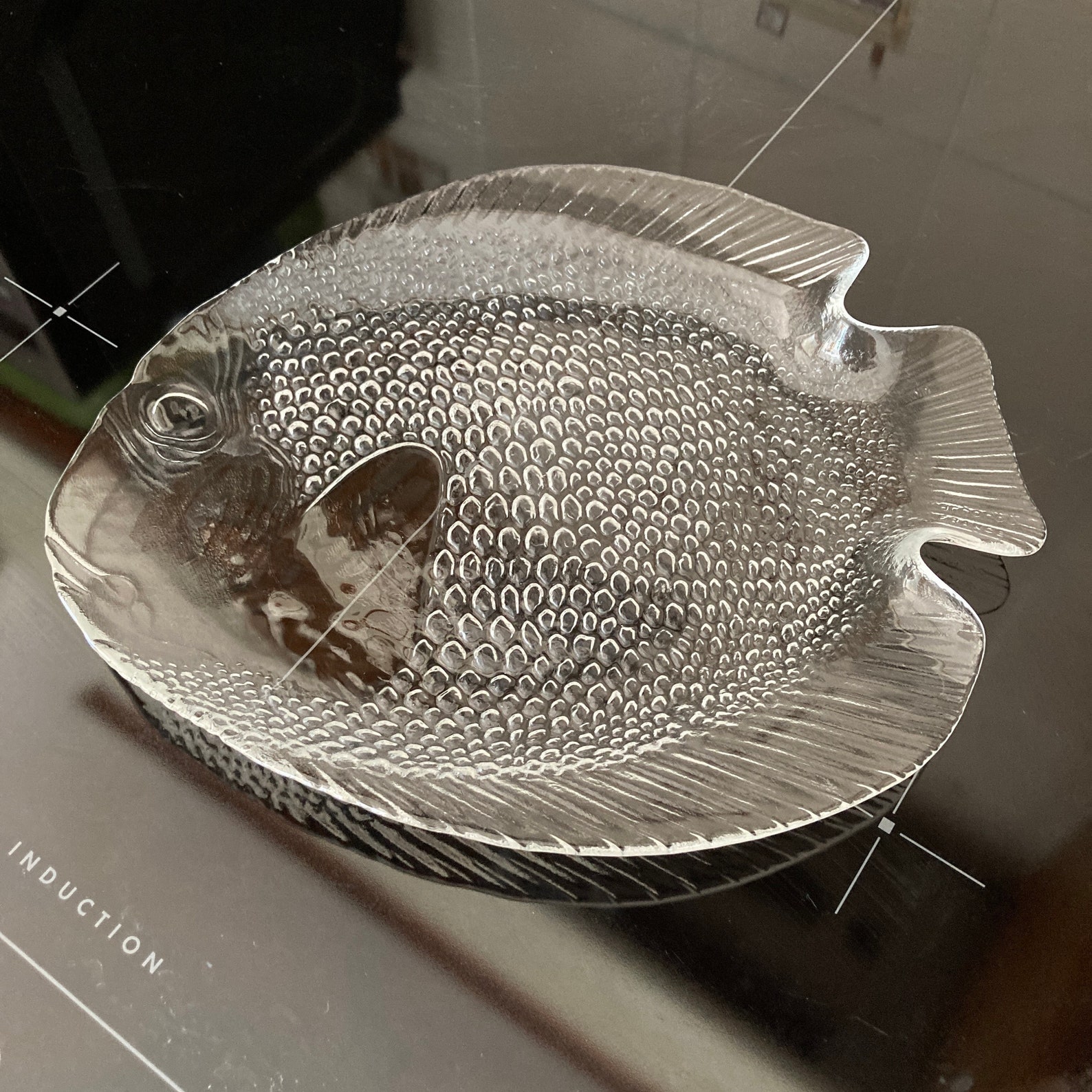 Arcoroc Glass Fish Plate Party Platter Angler Angling Fishing Fisherman ...