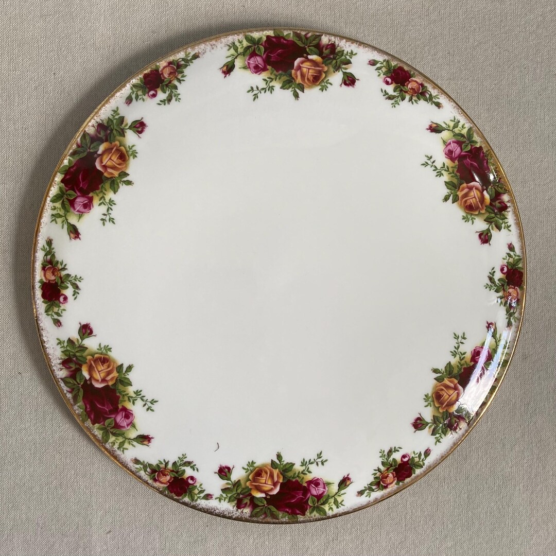 Royal Albert Old Country Roses Cake Platter Plate Gateau Gateaux Stand ...