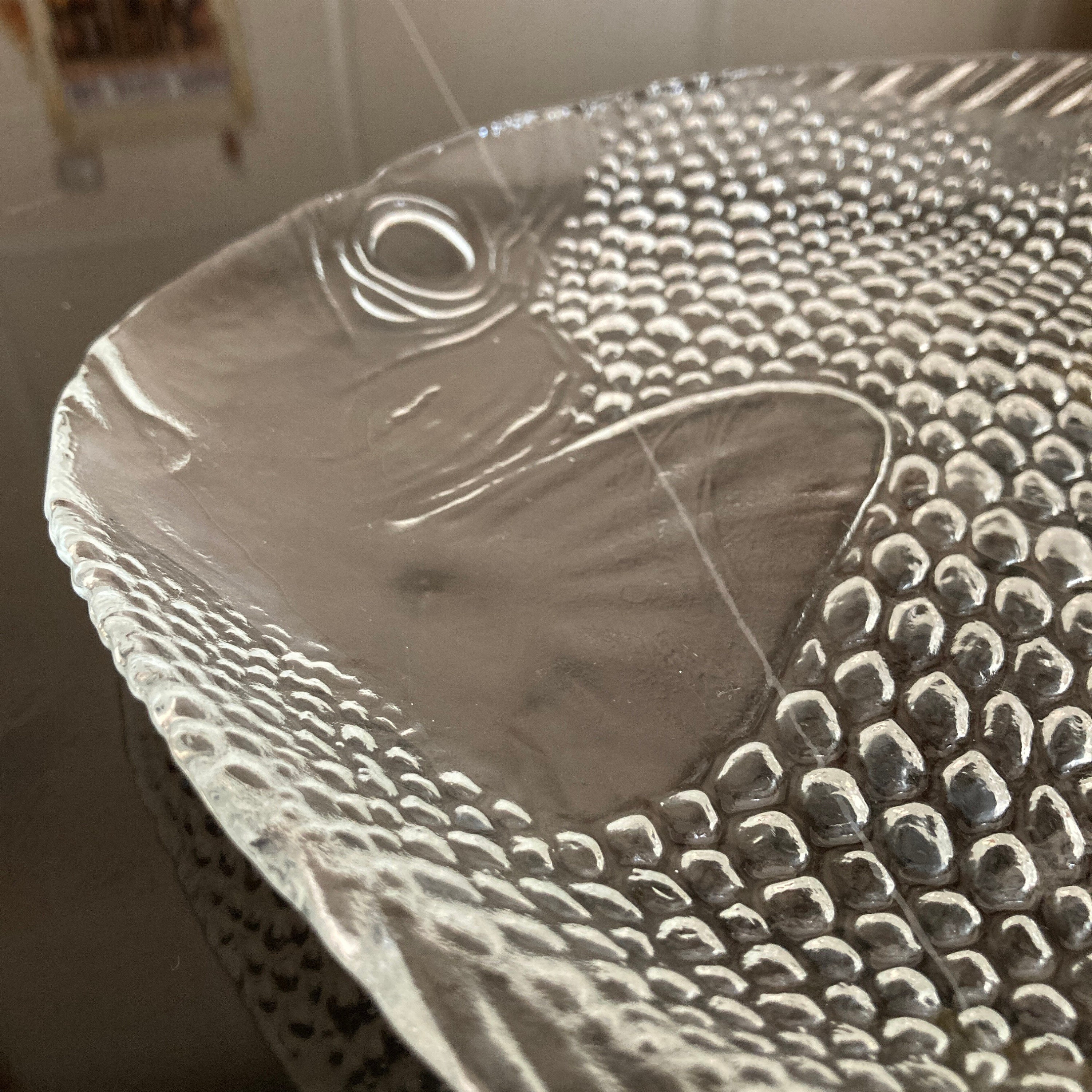 Arcoroc Glass Fish Plate Party Platter Angler Angling Fishing Fisherman ...