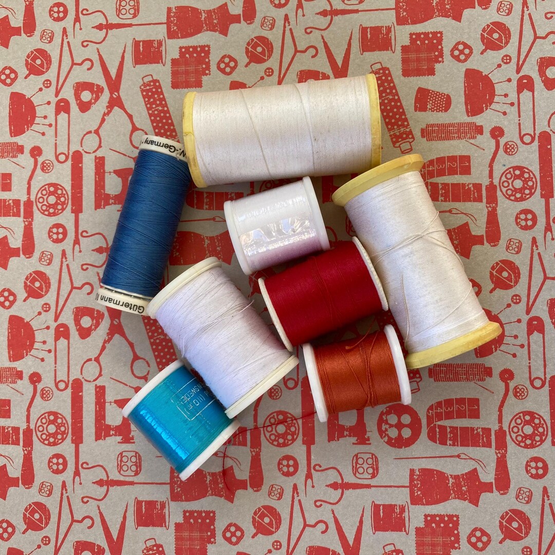 Mixed Lot (of) Eight Vintage Threads Molnlycke Coats Drima Cotton Reels ...