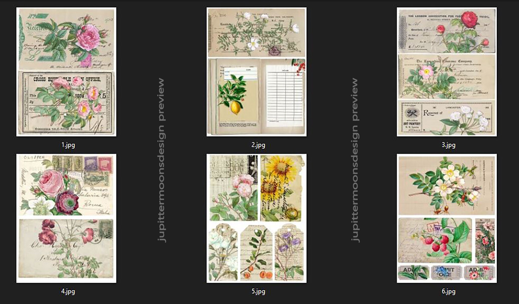 Vintage Botanical Ephemera | DIGITAL DOWNLOAD | Junk Journal | Ephemera ...