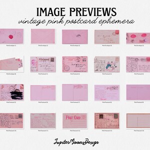 Pink Postcards Vintage Ephemera | DIGITAL DOWNLOAD | Junk Journal ...