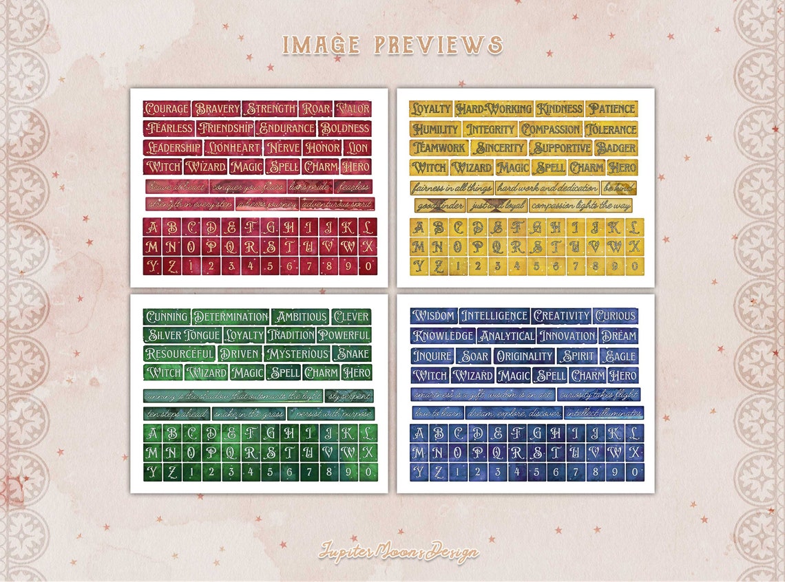 Magic School Words Ephemera | DIGITAL DOWNLOAD | Junk Journal Kit ...