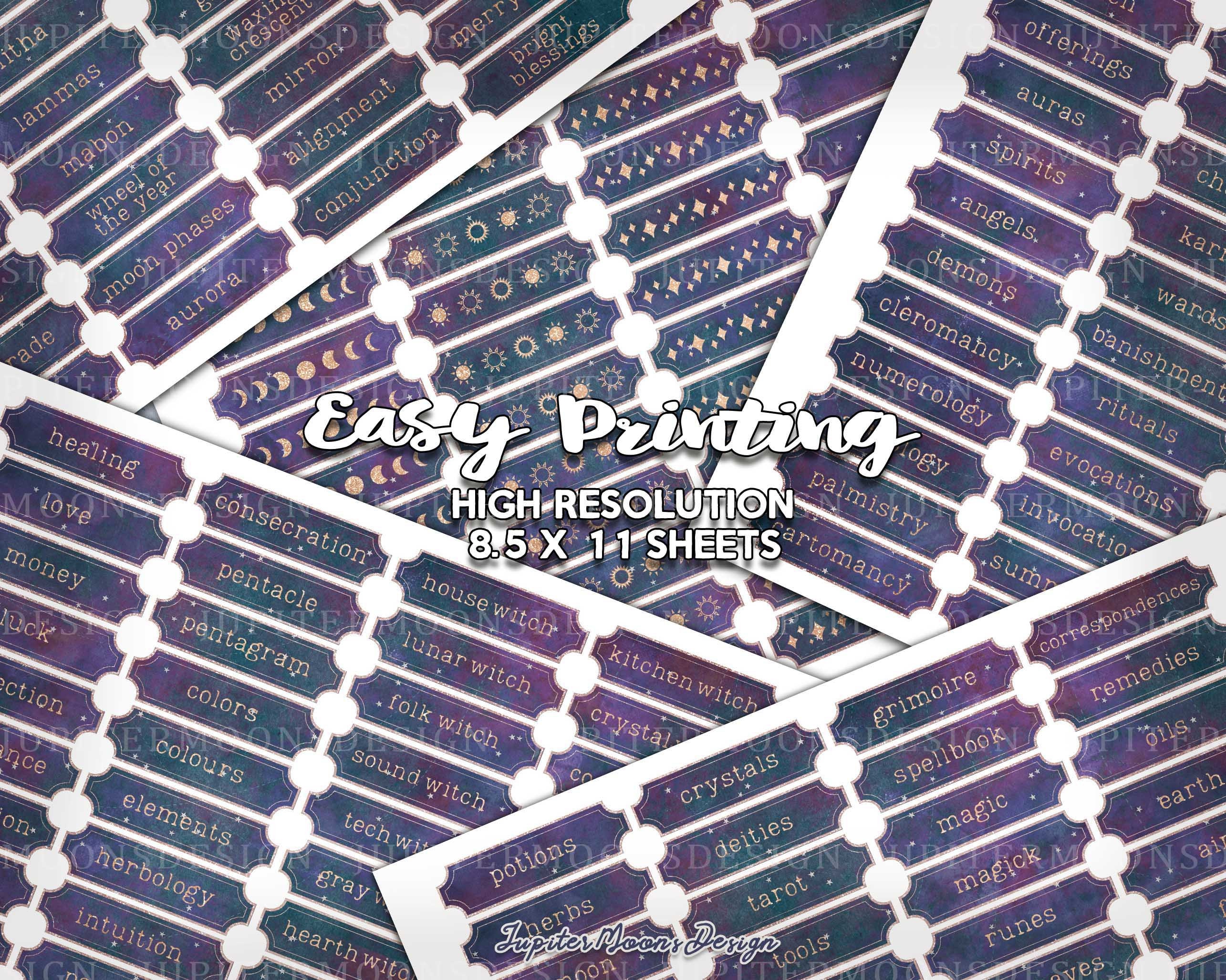 Witchy Labels | DIGITAL DOWNLOAD | Book of Shadows Printable ...