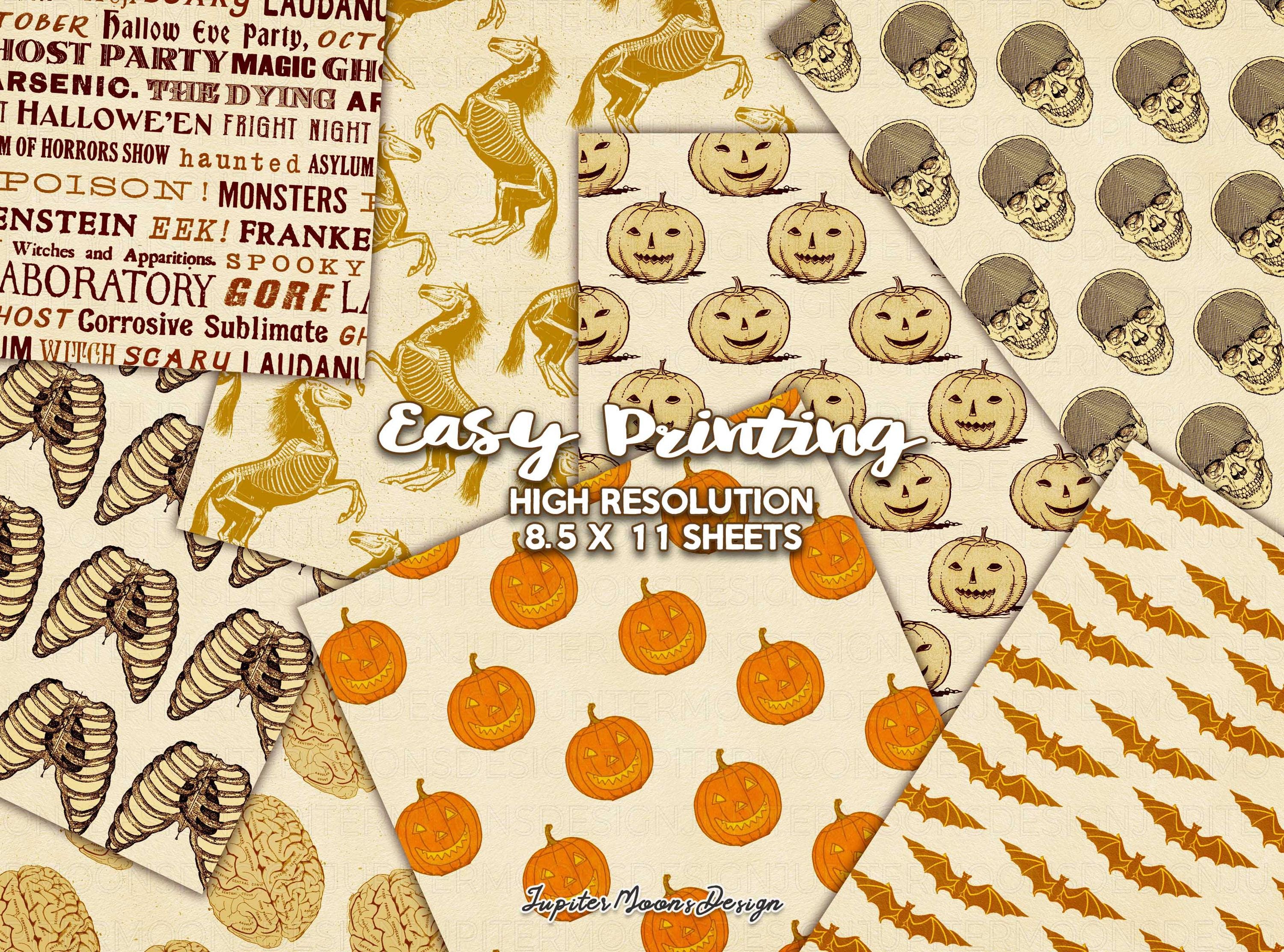 Halloween Paper Pack | DIGITAL DOWNLOAD | Vintage Autumn | Scrapbooking ...