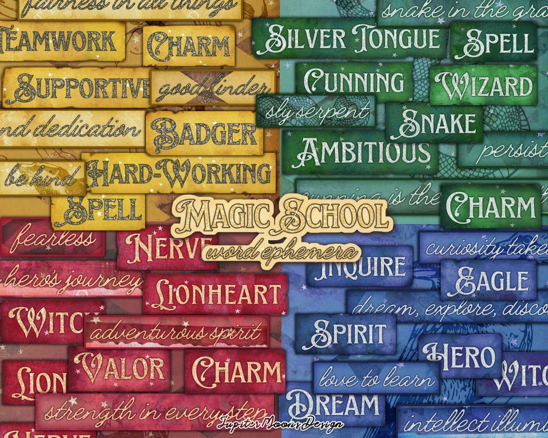 Magic School Words Ephemera | DIGITAL DOWNLOAD | Junk Journal Kit ...