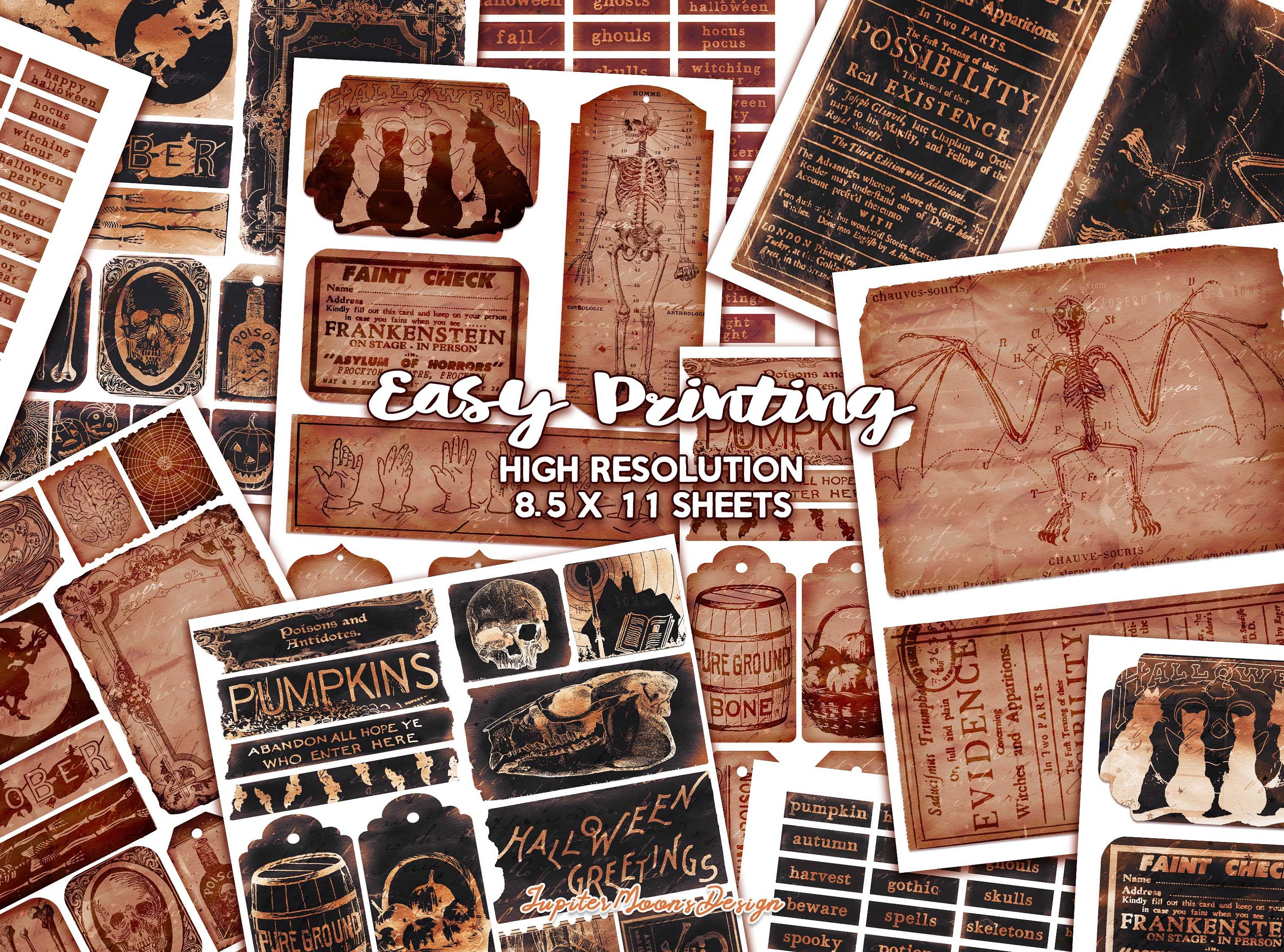 Vintage Halloween Ephemera | DIGITAL DOWNLOAD | Scrapbooking | Junk ...