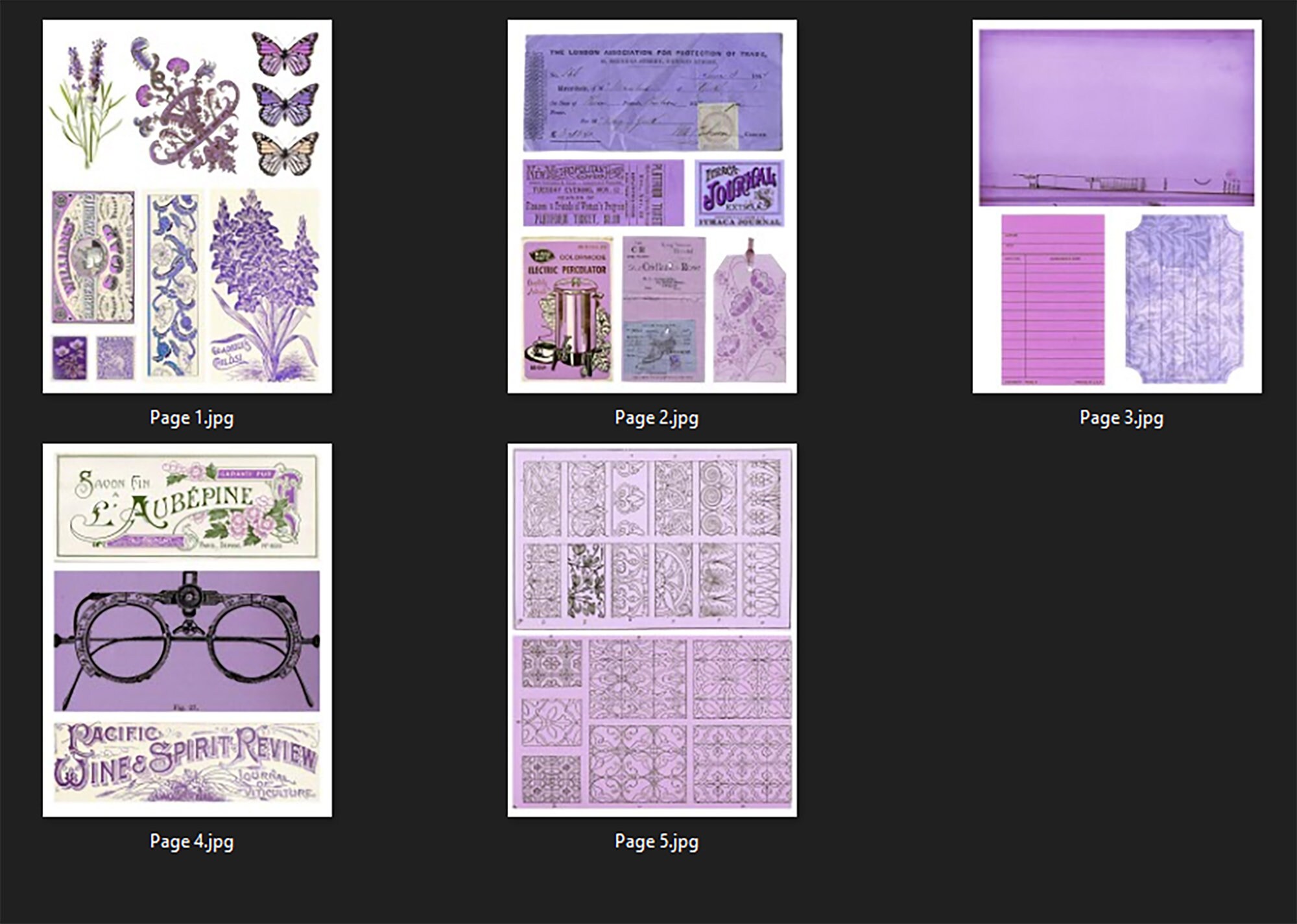 Purple Vintage Ephemera DIGITAL DOWNLOAD Junk Journal - Etsy
