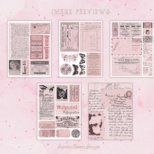 Pale Pink Vintage Ephemera | DIGITAL DOWNLOAD | Junk Journal ...