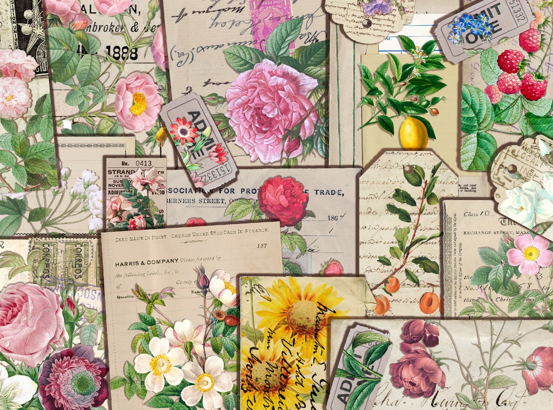 Vintage Botanical Ephemera | DIGITAL DOWNLOAD | Junk Journal | Ephemera ...