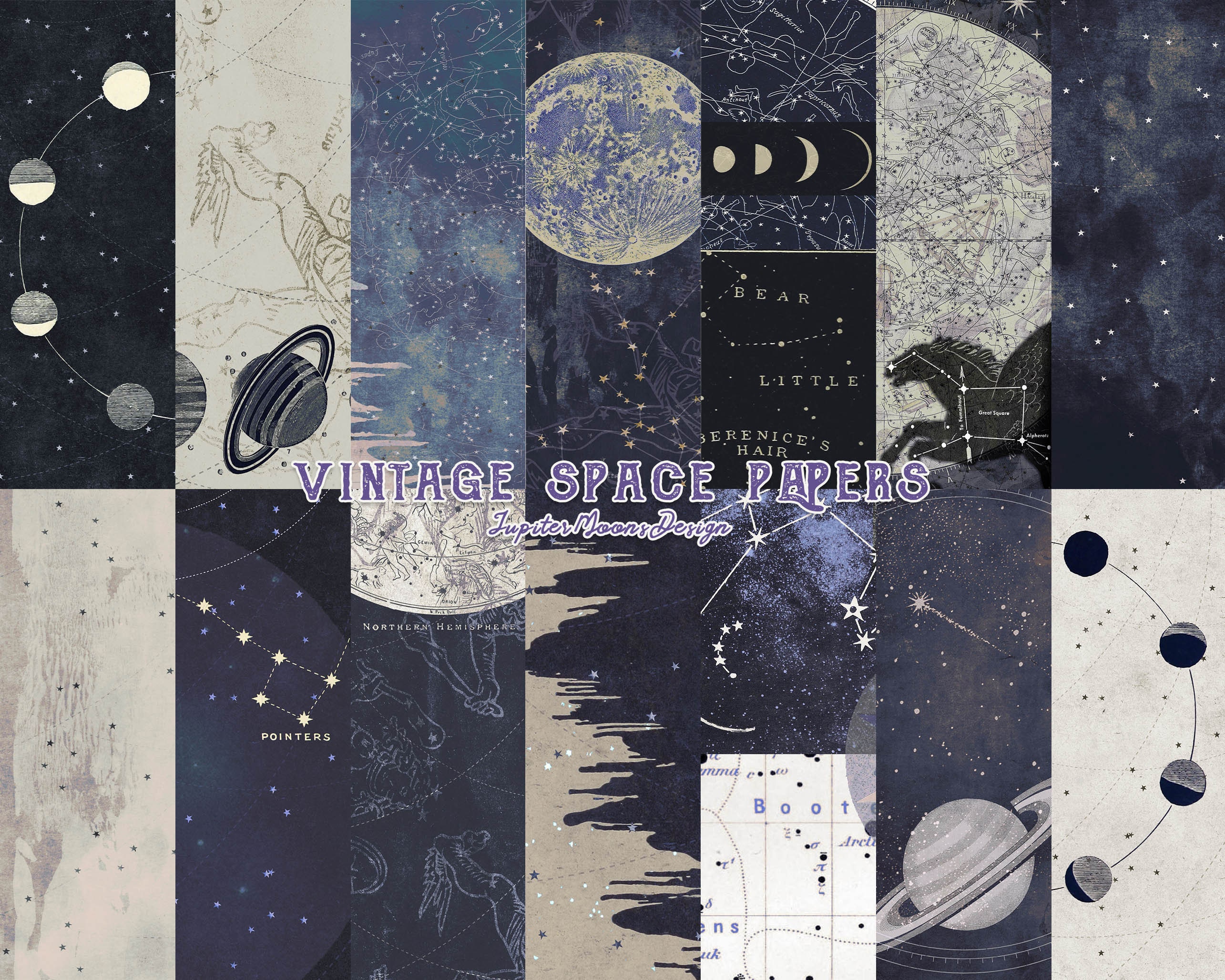 Vintage Space Papers Ephemera DIGITAL DOWNLOAD Scrapbooking Junk ...